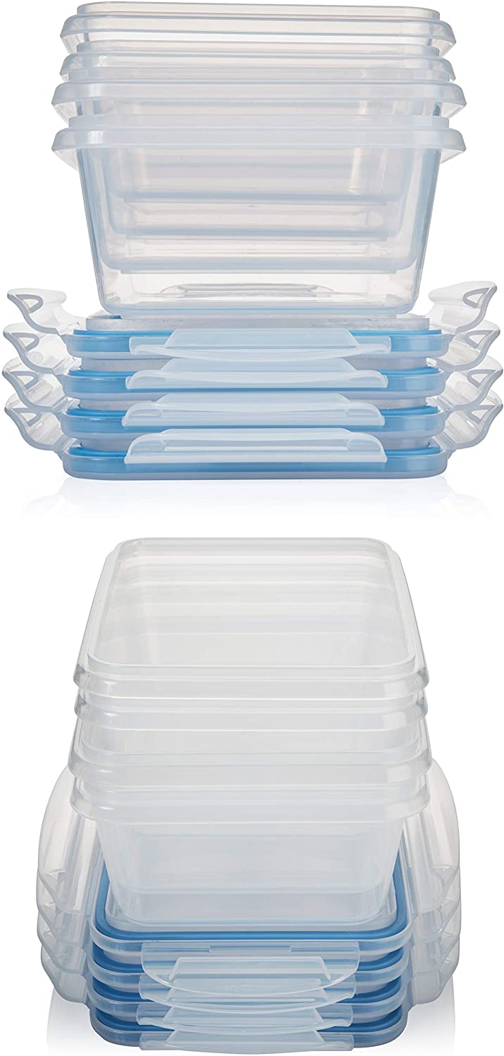 Airtight Leak Proof Easy Snap Lock Lunch Box BPA-Free Plastic Storage ...